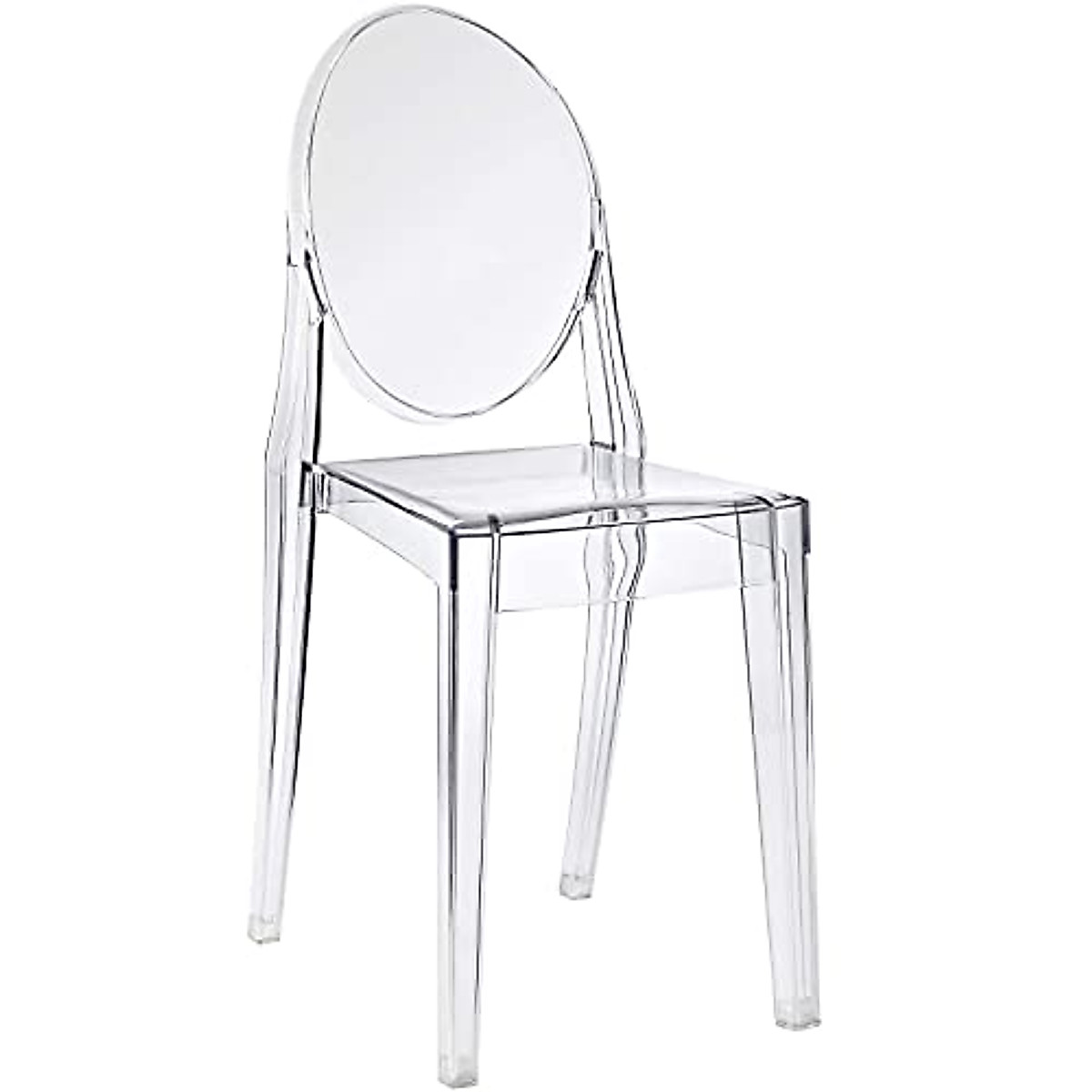 Modway Casper Modern Acrylic Stacking Kitchen and Dining Room Chair in Clear - Fully Assembled