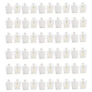 Eyomii 60 Pcs 60Ml Holy Water Bottles Refillable White Holy Water Bottles Holy Water Bottles with Screw Lid Empty Holy Water Bottles for Easter Party Church.