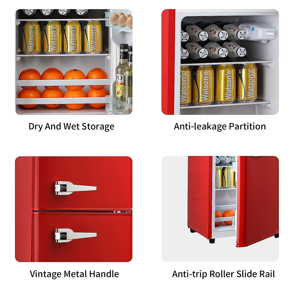 Tymyp TY-FLS-80G-RED-H006 Refrigerator with Freezer, Red