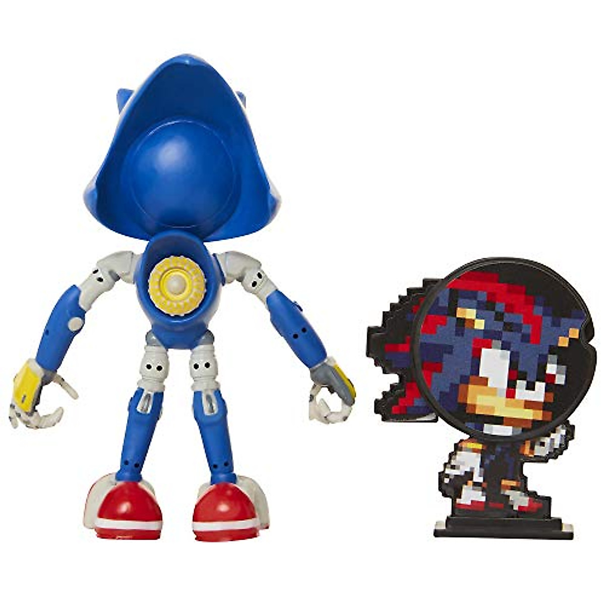 Sonic The Hedgehog Collectible Metal Sonic 4" Bendable Flexible Action Figure with Bendable Limbs & Spinable Friend Disk Accessory Perfect for Kids & Collectors Alike for Ages 3+