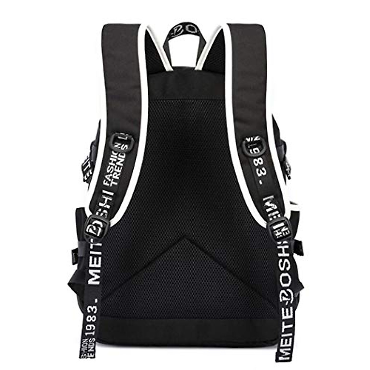 WANHONGYUE Attack on Titan Anime Cosplay Schoolbag Rucksack 15.6" Laptop Backpack with USB Charging Port Black / 2