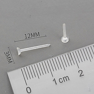 100 Sets Clear Plastic Earrings Clear Earring Studs Plastic Earring Posts Clear Flat Back Earrings Plastic Post Earrings Transparent Earrings with Earring Backs