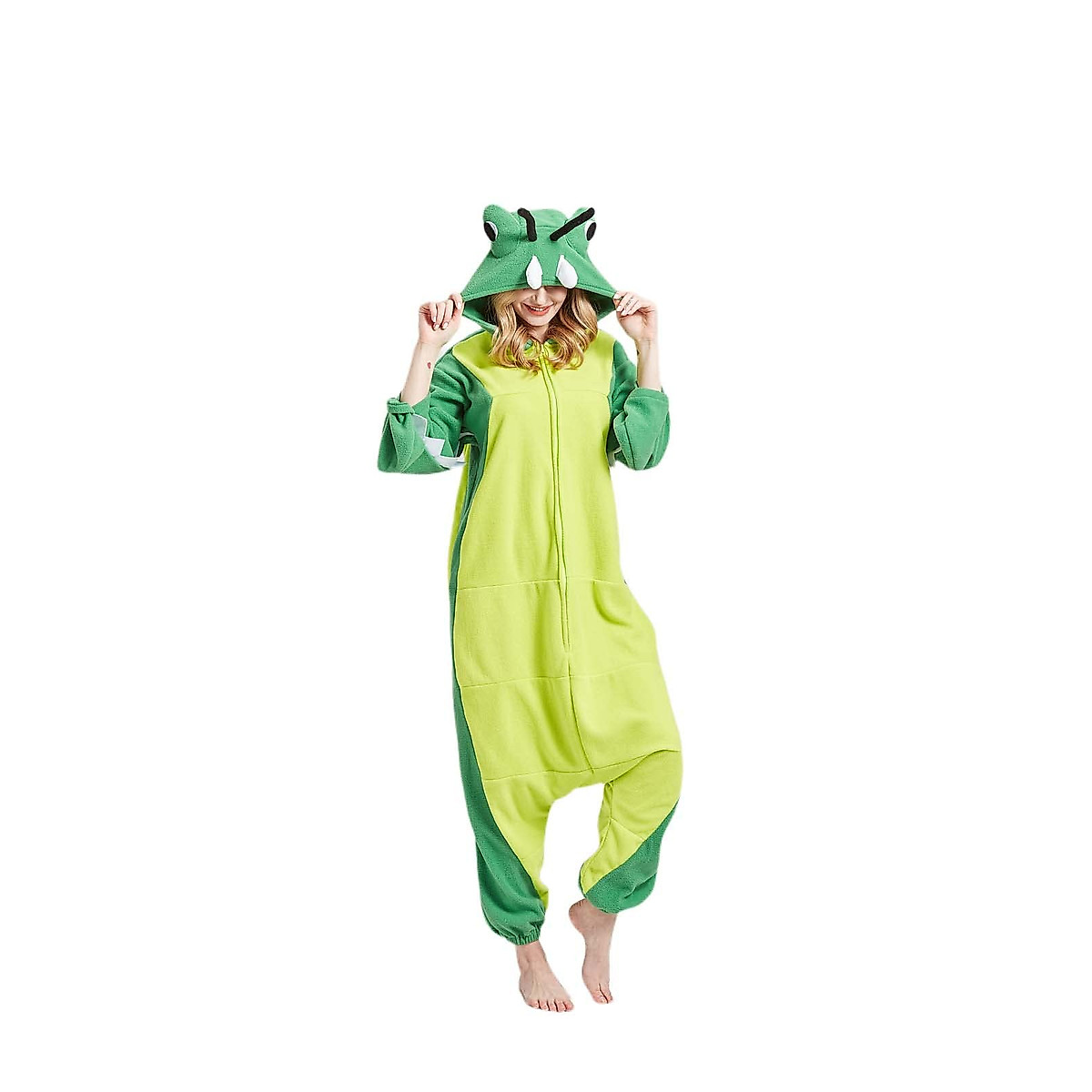DarkCom Adult Onesie Christmas Pajamas Animal Halloween Costume Green Mantis Cosplay One Piece Unisex Homewear X-Large