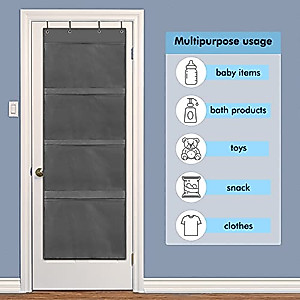 TOFGZ Stuffed Animal Storage,Over The Door Organizer for Filling Stuff , Portable Hanging Stuffed Animal Storage ,Durable Stuffed Animal Net or Hammock,Easy to Install(Grey)