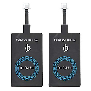 2PCS Universal Ultra Slim Type C Wireless Charger Charging Receiver Module, Qi Receiver Widely Suitable for Type C Mobile Phone