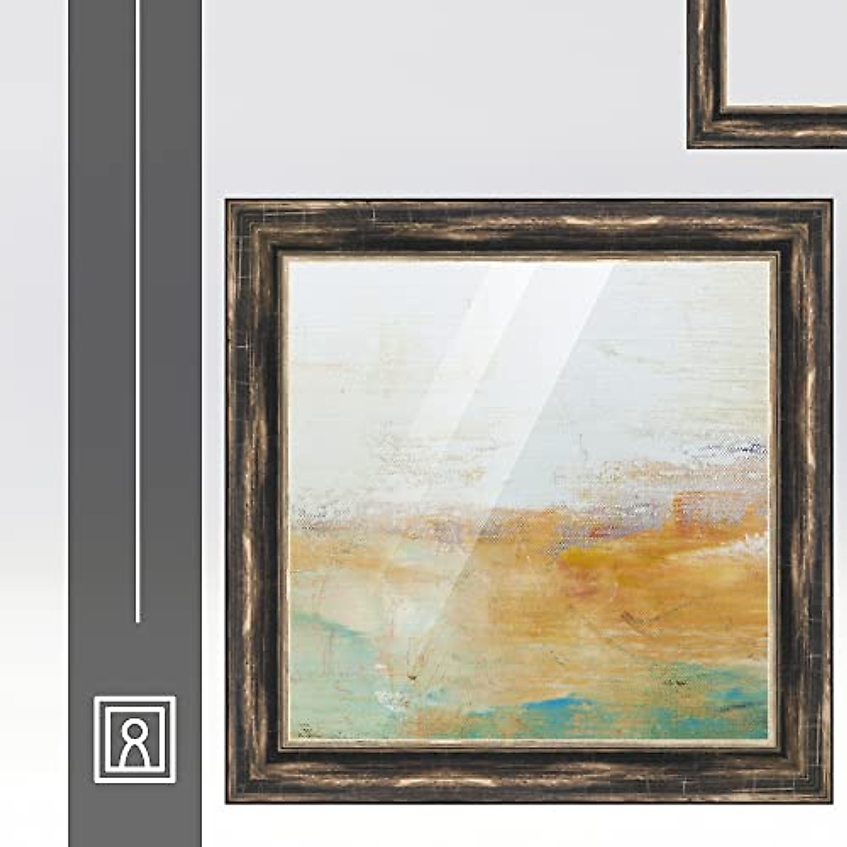 10x10 Frame Silver Real Wood Picture Frame Width 1.5 Inches | Interior Frame Depth 0.5 Inches | Gavin Modern Photo Frame Complete with UV Acrylic, Foam Board Backing & Hanging Hardware