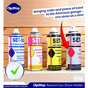 Clip2Keep 30 Aerosol Can Extension Straw Holders With 4 Replacement Red Straws, Spray Can Straw Plastic Clips With Self Adhesive (30 Blue) For Automotive Lubricant, Bike Spray, Contact Cleaner