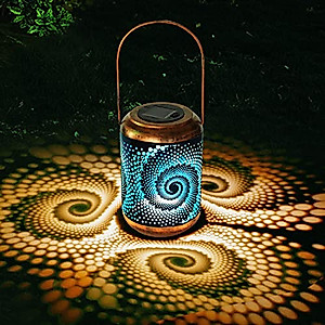 DIBIEECN Solar Lanterns Outdoor Hanging Lantern Metal Waterproof LED Lantern with Solar Powered Garden Patio Decorations Decor Lantern with Handle Christmas Gift Idea