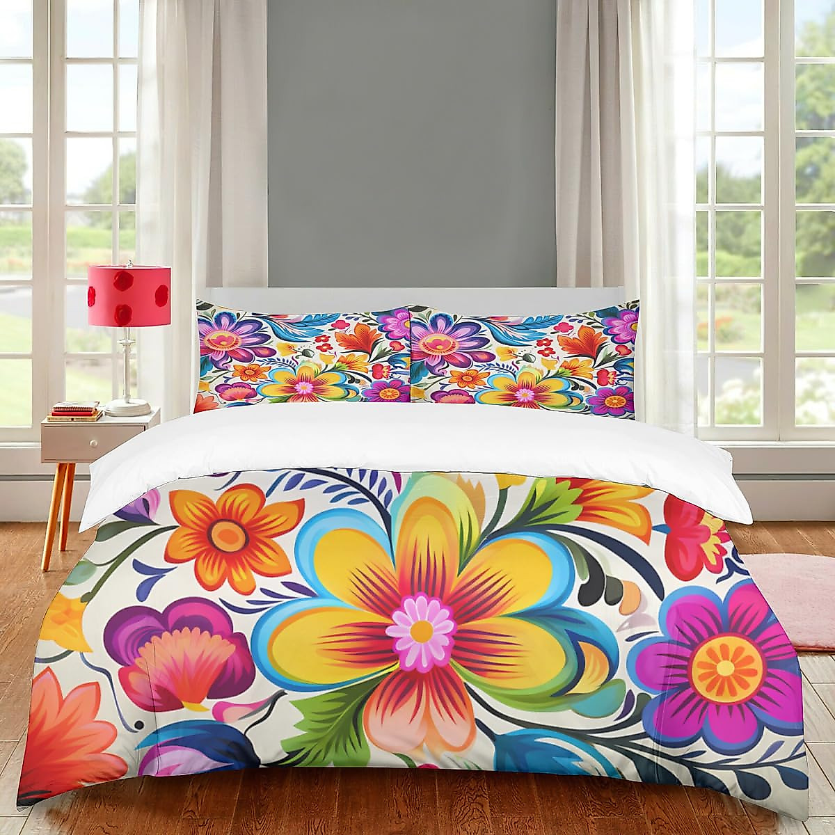 Bohemian Double Bed Duvet Set - 3 Pieces | Various Sizes | Soft & Breathable | Durable Hidden Zipper | High Density Wash | Unisex & All-Season Full 79x90 Inch
