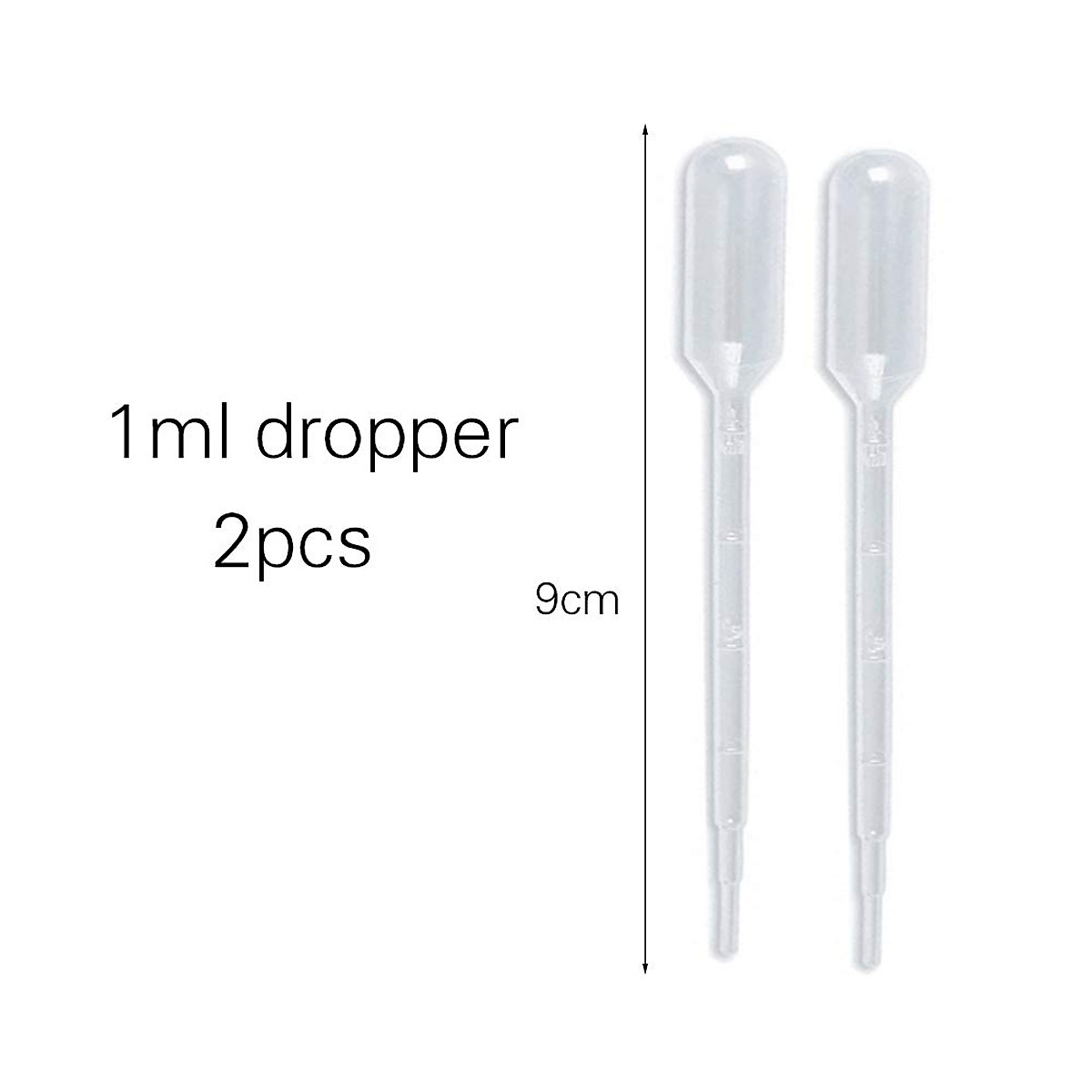 Enslz Oil Bottles for Essential Oils 50 Pcs 1 ml (1/4 Dram) Transparent Glass Vials Bottles, with Orifice Reducers and White Caps, 0.5ml 2 pcs Pipettes Droppers for Essential Oils Aromatherapy with