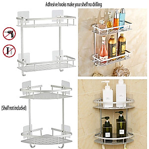 Hawsam 8PCS Clear Adhesive Sticky Wall Hooks,No Drilling Strong Waterproof Sticker Hanger for Kitchen, Shower and Bathroom 20kg/44lb. (Max Loading)