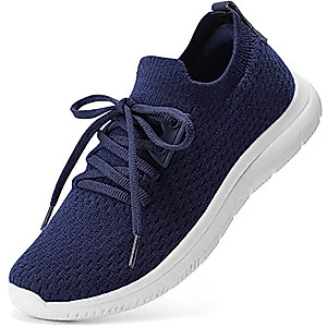 STQ Walking Shoes Women Lightweight Slip on Tennis Sneakers with Arch Support for Gym Workout Athletic, Navy US 8