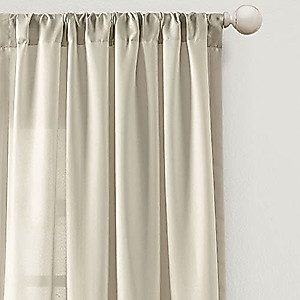 Lush Decor Tulle Skirt Solid Window Curtain Panel Pair, 84" L x 40" W, Neutral