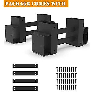 BALIE SPACE Outdoor Firewood Rack Brackets Kit for Fire Wood Pile Storage, Adjustable log stacking Stand Holder for 2x4 lumber, Black, Set of 2…