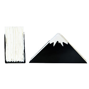 Paper Napkin Holder Freestanding Tissue Dispenser for Kitchen Countertops, Dining, Picnic Table, Cast Iron, Black, Snow Mountain