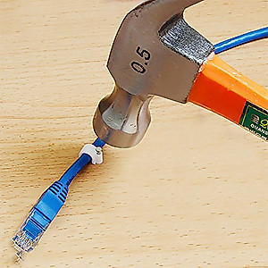 Darller 200 Pack Nail in Cable Clips Ethernet Cable Nails Tacks Clips 7mm for Cat6 Cable - White