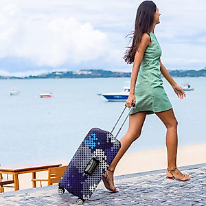 Feybaul 20/24/28/30 Inch PVC Luggage Protector Covers for TSA Approved 3 PCS Clear Suitcase Cover Protector Transparent Luggage Protective Cover Set (Map, Suitable for 19"-20")