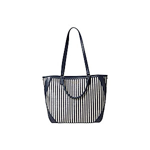 Kate Spade New York Buddie Striped Straw Small Tote Parchment Multi One Size
