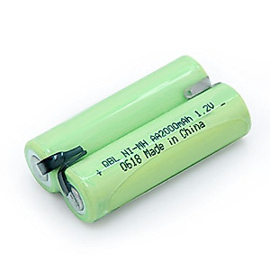 QBLPOWER NiMh 1.2V AA 2000mAh Razor Shaver Battery with Solder tab for Shaver (2pcs)