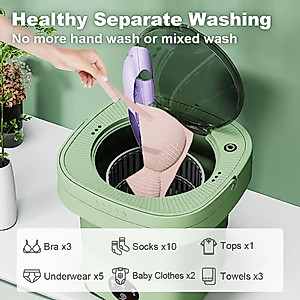 Portable washing Machine and Dryer Combo, Foldable Mini Washing Machine, Automatic Portable washing Machine for Baby Clothes Sock Underwear or Small Items, Suitable for Laundry Camping RV Travel 6.5L