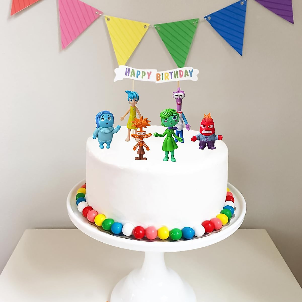 6pcs Insde Out Cake Topper， Insde Out Themed Birthday Party Decorations