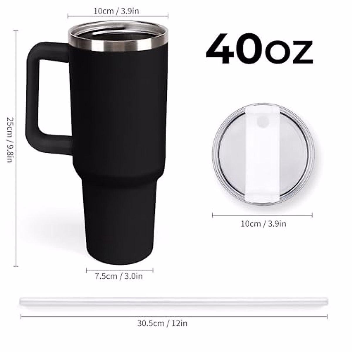 Magic Mushrooms 40OZ Tumbler Stainless Steel Travel Mug Water Bottle Car Cup Tea Cups with Lid Black-style