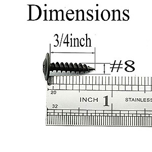 Pro Bamboo Kitchen 50pcs Phillips Truss Head Self Tapping Screws with Washers #8x3/4"