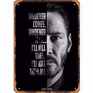 NIUMOWANG John Wick Quote 2 Famous Quotes Retro Vintage Decorative Metal Tin Sign 8x12 Inch