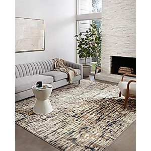 Loloi II Spirit Collection SPI-02 Stone/Blue, Contemporary 9'-4" x 13' Area Rug