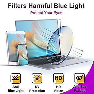 VISOONE Blue Light Blocking Glasses Square with Anti Computer Glare for Gaming Women and Men MONTANA