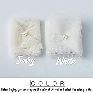 Unsutuo 1 Tier Bride Wedding Veil Ivory Fingertip Bridal Tulle Veil with Comb and Cut Edge (Ivory)