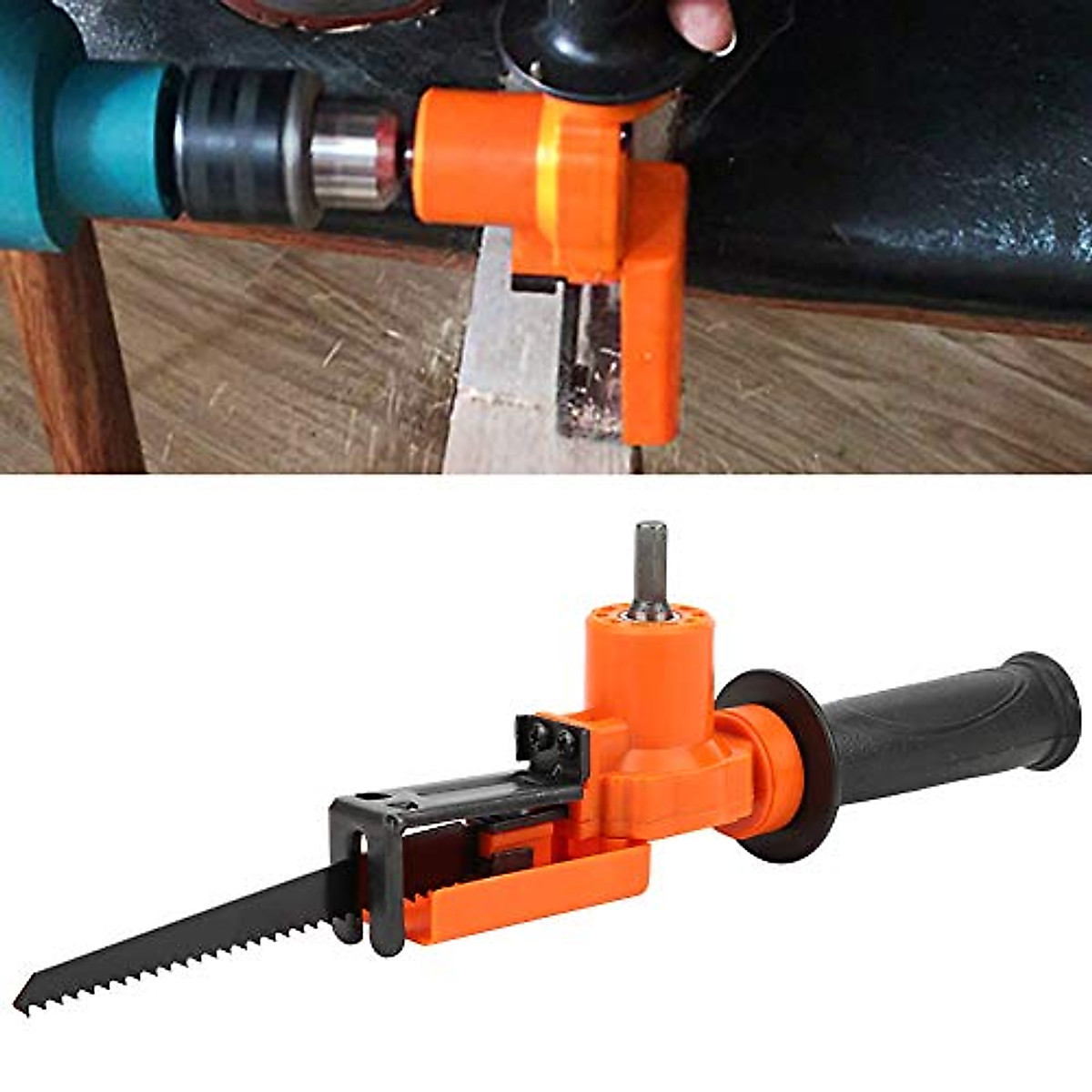 Reciprocating Saw Adapter Woodworking Electric Drill Tool Accessory with Non Slip Handle Plastic and Iron for Wood Cutting