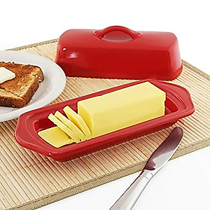 Chantal Large Butter Dish, True Red