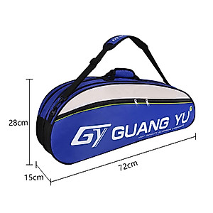 Badminton Racket Bag Tennis Racket Single Shoulder Badminton Bags 4 to 6 Racquet Backpack Big Capacity Waterproof Tennis Bag for Men Women Youth and Adult