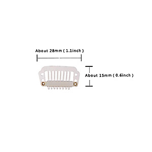 24 pcs/lot 28mm 8-teeth Metal Hair Extension Clips with Rubber Snap Closures for Hairpieces (Blonde)