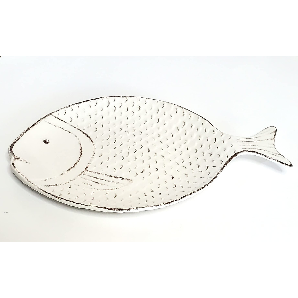 Sigrid Olsen Melamine Fish Serving Platter, 14 inches by 11 inches, White, 14x11