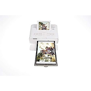 Canon SELPHY CP1300 Wireless Compact Photo Printer with AirPrint and Mopria Device Printing, with Canon KP108 Paper and Black Hard case to fit All Together (White)