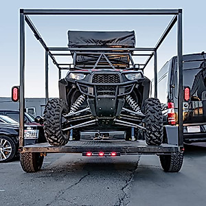 TRUE MODS 15" 9 LED 3 Red Trailer Light Bar [DOT FMVSS 108] [SAE P2] [IP67 Submersible] Identification Running Marker ID Rear Trailer Tail Light Bar for 80" Enclosed Marine Boat Trailers