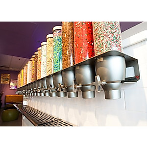 Rosseto EZ527 5-Container Ice Cream Topping Candy Wall Mount Dispenser, 1.3-Gallon, Silver