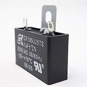 JCM 2 Wire Ceiling Fan Capacitor 1uF 250VAC CBB61