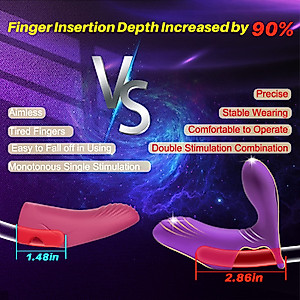 Dual Motors Finger Sex Toy with G spot Clitoris Vibrator, Couples Women Adult Sex Toys, Vibrating Mini G spot Clitoral Nipple Couple Vibrator Stimulator, Female Vibrators for Woman Her Game Pleasure