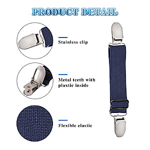 Mozeat Lens 6 Pcs Adjustable Hip Elastic Belt, Elastic Band for Sewing Pant Waist Tightener Pant Elastic Belt Clip Women Men Back Cinch for Jeans Pants Dresses