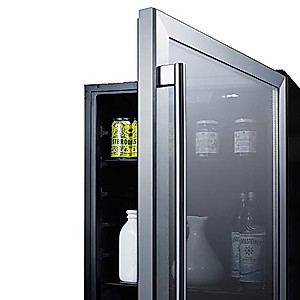 Summit Appliance AL57GPNR Commercial 24" Wide 5.0 Cu.Ft. Built-in Undercounter ADA Compliant Beverage Center with Panel-ready Glass Door, Black Cabinet, Factory Installed Lock and Digital Controls