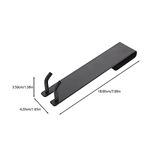 DOITOOL Towel Hooks 2pcs Rack Stainless Clothes Cabinet Steel Home Hanger Glass Storage Hangers Shower Black Organizer Door, The for Towel Bedroom Extended Over Clo Room Kitchen Clothing Towel Hook