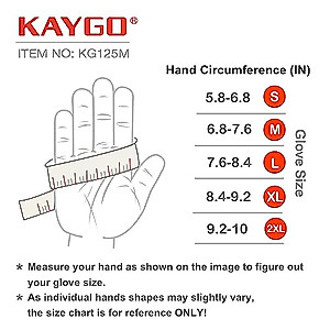 KAYGO Work Gloves For Men, KG125M Mechanic Utility Work Gloves for All Purpose, Excellent Grip, Heavy Duty, Improved Dexterity, Touch Screen,Medium