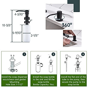 APPASO Black Kitchen Faucet with Soap Dispenser, Matte Black Kitchen Faucet with Pull Down Sprayer, 2-Mode Kitchen Sink Faucets Black, Modern Kitchen Faucet for RV/Bar Sink, Solid Stainless Steel