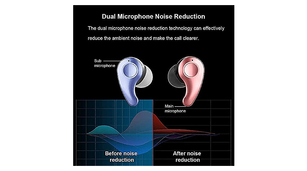 Soiedroo Red Wireless Earbuds with Deep Bass & Fast Charging