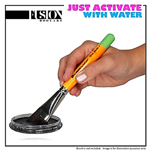 Fusion Body Art Pro Face Paint | Prime Strong Black (32gm), Professional Quality Water Activated Face and Body Paint Supplies Single Makeup Cake Hypoallergenic, Non-Toxic, Safe, Vegan