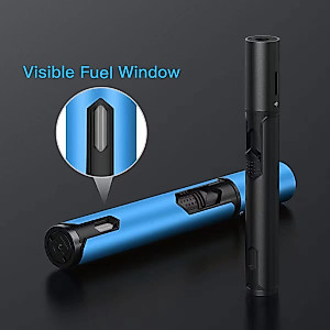 Torch Lighters 2 Pack Windproof Adjustable Jet Flame Butane Lighter, Refillable Gas Torch Lighter for Candles Grill BBQ Fireplaces Camping (Butane Not Included)