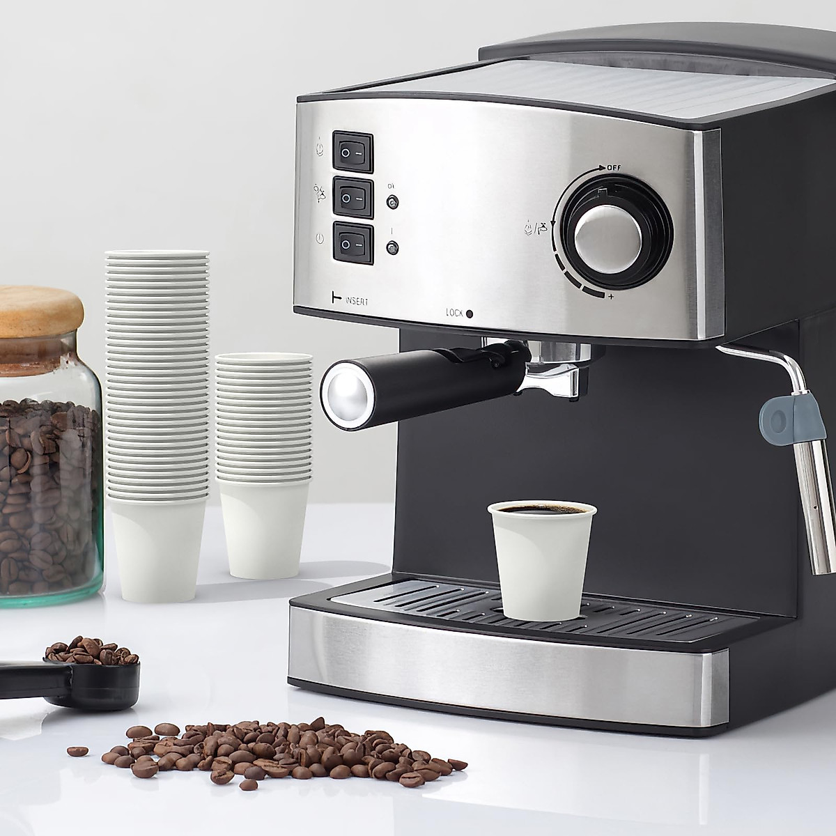 Dealusy 100 Count Paper Cups 6 oz, Leak-Free Food Safe 6oz Cups, Paper Coffee Cups, Hot Cups, Disposable Small Paper Cups